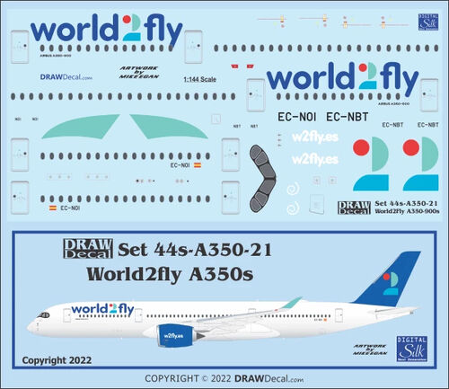 Draw Decal 44-A350-21 Airbus A350-900 - World2Fly