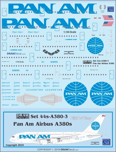 Draw Decal 44-A380-03 Airbus A380 - Pan Am Flight of Fancy