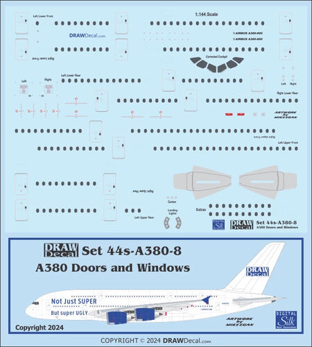 Draw Decal 44-A380-08 Airbus A380 - Doors and Windows