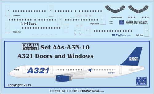 Draw Decal 44-A3N-10 Airbus A321 - Doors and Windows