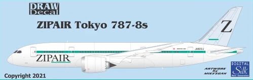 Draw Decal 44-787-26T Boeing 787-8 Dreamliner - Zipair Tokyo