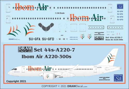 Draw Decal 44-A220-07 Airbus A220-300 - Ibom Air