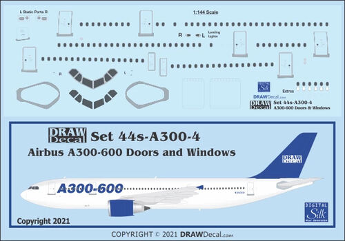 Draw Decal 44-A300-04 Airbus A300-600 - Doors and Windows