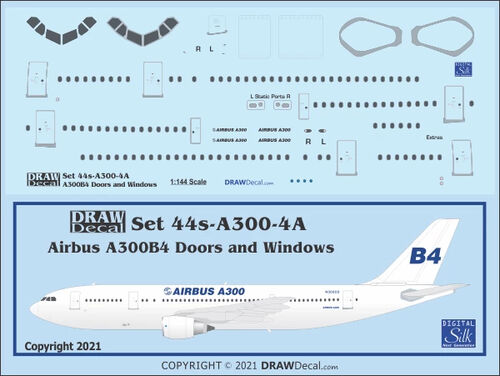 Draw Decal 44-A300-04A Airbus A300B4 - Doors and Windows