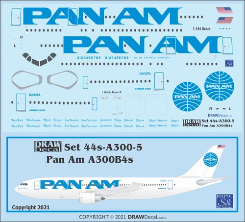 Draw Decal 44-A300-05 Airbus A300B4 - Pan Am