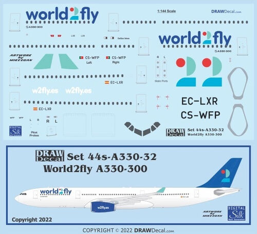 Draw Decal 44-A330-32 Airbus A330-300 - World2fly