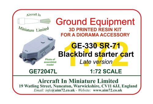 Aircraft In Miniature Ltd GE72047L GE-330 Starter Cart (late version) for Lockheed SR-71 Blackbird with Chevrolet 454