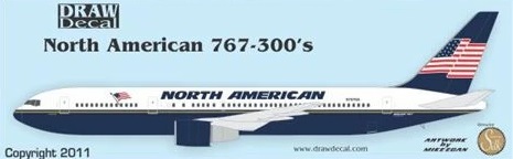 Draw Decal 44-767-51 Boeing 767-300 - North American Airlines