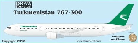 Draw Decal 44-767-57 Boeing 767-300 - Turkmenistan Airlines