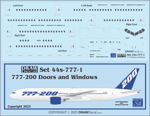 Draw Decal 44-777-01 Boeing 777-200 - Doors and Windows
