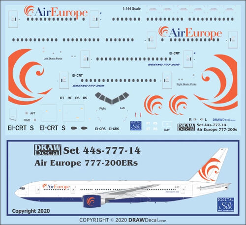 Draw Decal 44-777-14 Boeing 777-200 - Air Europe