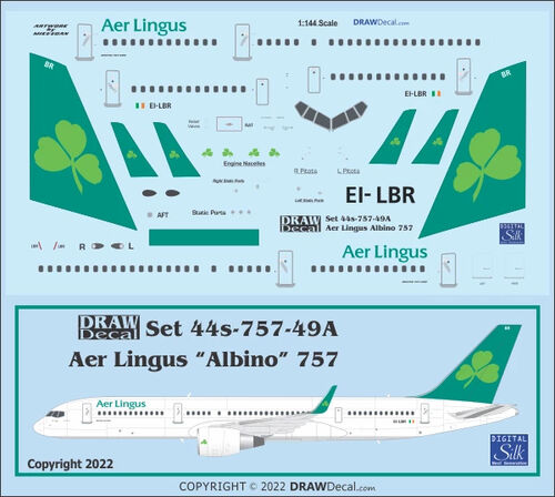 Draw Decal 44-757-49A Boeing 757 - Aer Lingus "Albino" (EI-LBR)