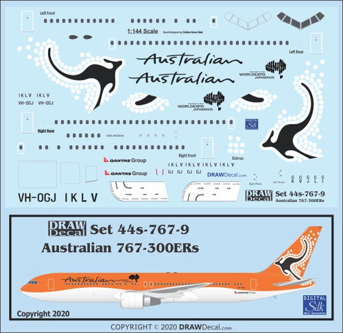 Draw Decal 44-767-09 Boeing 767-300ER - Australian Airlines