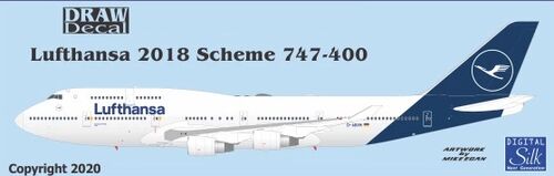 Draw Decal 44-747-70 Boeing 747-400 - Lufthansa (2018 Scheme)