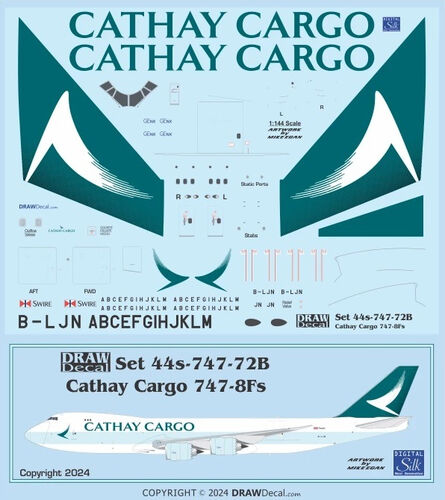 Draw Decal 44-747-72B Boeing 747-8F - Cathay Cargo
