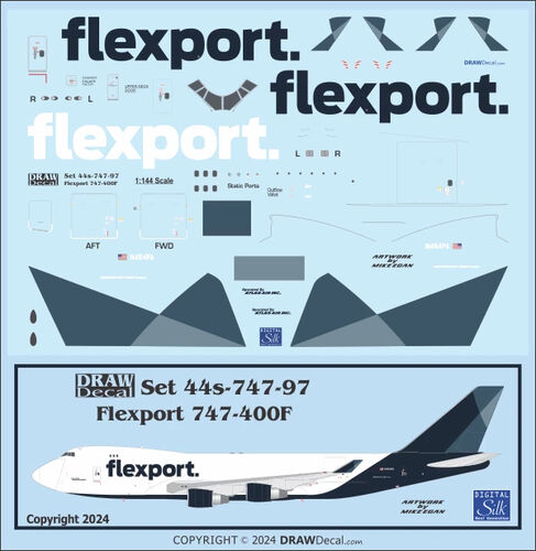 Draw Decal 44-747-97 Boeing 747-400F - Atlas Air Flexport