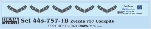 Draw Decal 44-757-01B Boeing 757 - Cockpits (for Zvezda kits)