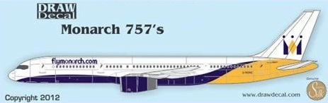 Draw Decal 44-757-27 Boeing 757-200 - Monarch New Colors