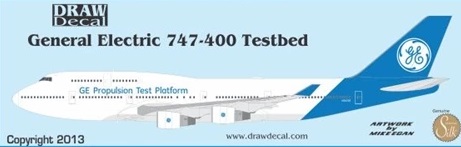 Draw Decal 44-747-48 Boeing 747-400 - General Electric Propulsion Test Platform