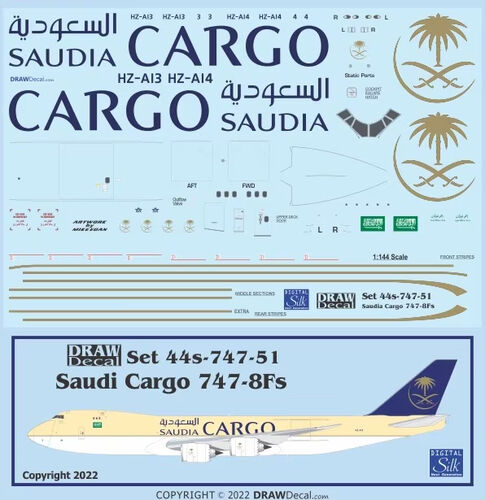 Draw Decal 44-747-51 Boeing 747-8F - Saudi Cargo