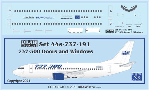 Draw Decal 44-737-191 Boeing 737-300 - Doors and Windows
