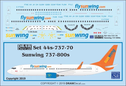 Draw Decal 44-737-70 Boeing 737-800 - Sunwing
