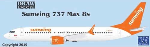 Draw Decal 44-737-70X Boeing 737 Max8 - Sunwing