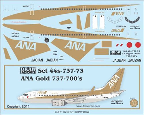Draw Decal 44-737-73 Boeing 737-700 - All Nippon Airways (ANA) Gold