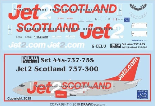 Draw Decal 44-737-75S Boeing 737-300 - Jet2 Scotland (G-CELU)