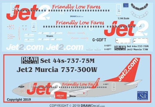 Draw Decal 44-737-75M Boeing 737-300W - Jet2 "Murcia"