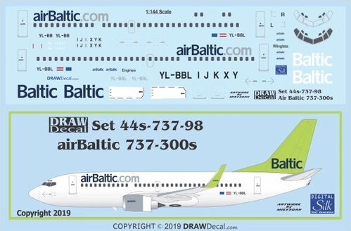 Draw Decal 44-737-98 Boeing 737-300 - Air Baltic