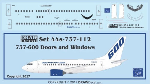 Draw Decal 44-737-112 Boeing 737-600 - Doors and Windows