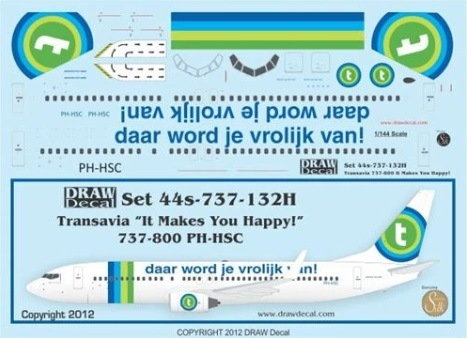 Draw Decal 44-737-132H Boeing 737-800 - Transavia "It Makes You Happy"