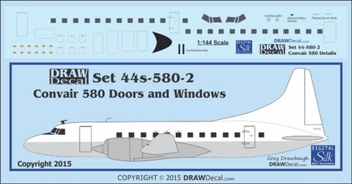 Draw Decal 44-580-02 Convair 580 - Doors and Windows