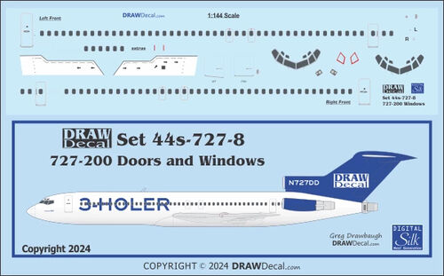 Draw Decal 44-727-08 Boeing 727-200 - Doors and Windows