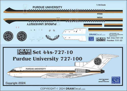 Draw Decal 44-727-10 Boeing 727-100 - Purdue University