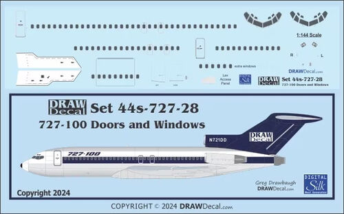 Draw Decal 44-727-28 Boeing 727-100 - Doors and Windows