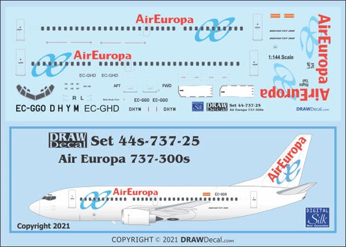 Draw Decal 44-737-25 Boeing 737-300 - Air Europa New Colors