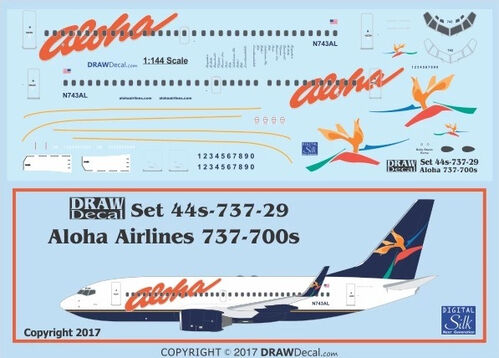 Draw Decal 44-737-29 Boeing 737-700 - Aloha
