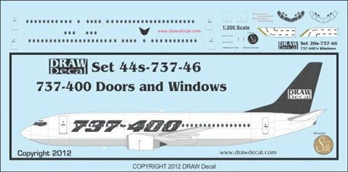 Draw Decal 44-737-46 Boeing 737-400 - Doors and Windows
