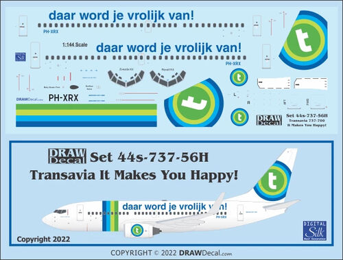 Draw Decal 44-737-56H Boeing 737-700 - Transavia "It Makes You Happy"