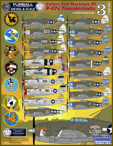 Furball Aero-Design S4831 Colors & Markings of Republic P-47 Thunderbolts Part 3 (20 schemes)
