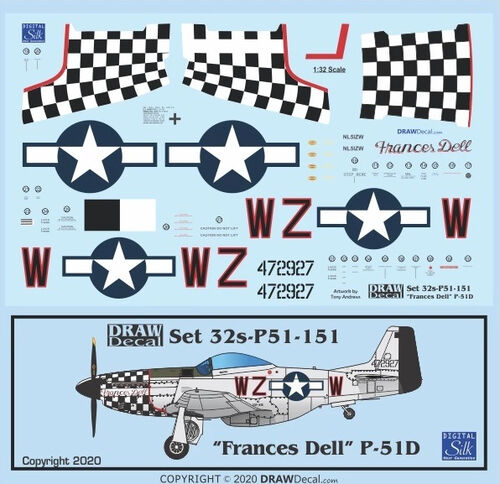 Draw Decal 32-P51-151 North American P-51 D - "Frances Dell"