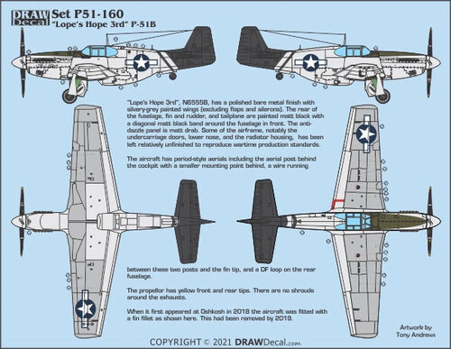 Draw Decal 32-P51-160 North American P-51 B - "Lope's Hope 3rd"