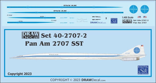 Draw Decal 40-2707-02 Boeing 2707 SST - Pan Am