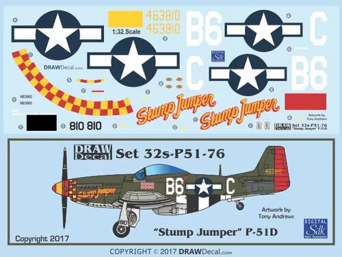 Draw Decal 32-P51-76 North American P-51 D - "Stump Jumper"