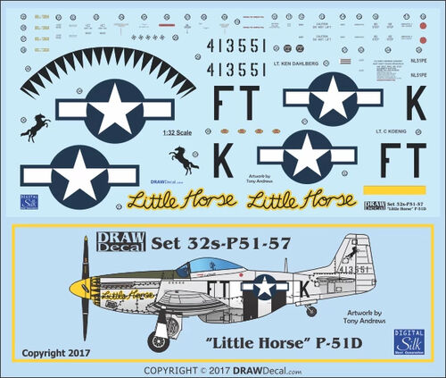 Draw Decal 32-P51-57 North American P-51 D - "Little Horse" Gathering of Mustangs and Legends