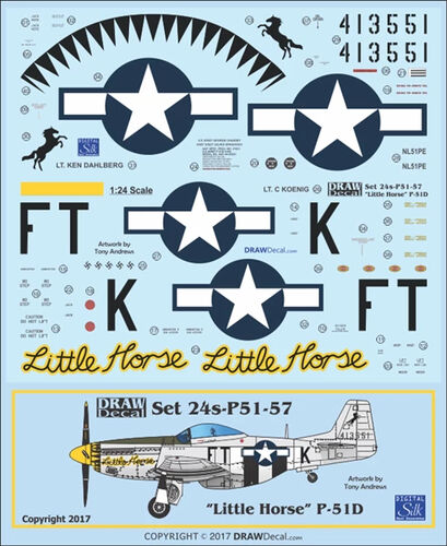 Draw Decal 24-P51-57 North American P-51 D - "Little Horse" Gathering of Mustangs and Legends