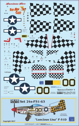 Draw Decal 24-P51-63 North American P-51 D - "Luscious Lisa" Gathering of Mustangs and Legends