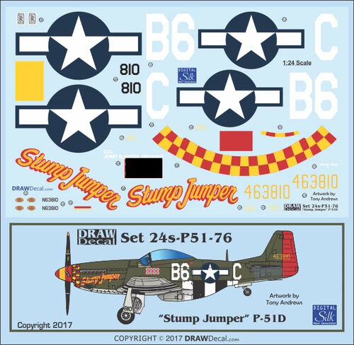 Draw Decal 24-P51-76 North American P-51 D - "Stump Jumper"